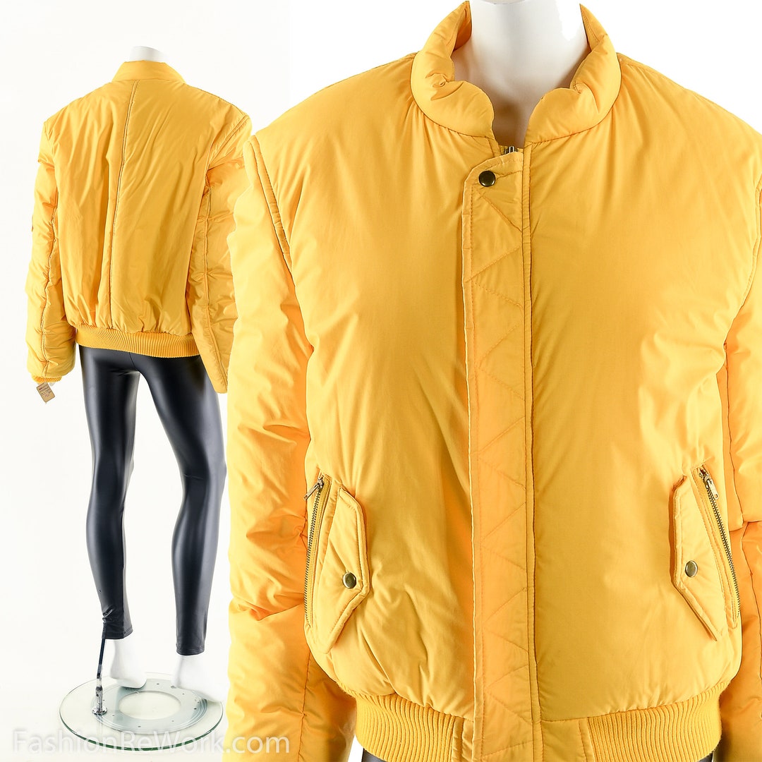 Yellow Puffer Coat,bright Puffer Coat,70s Winter Coat,vintage Ski Coat ...