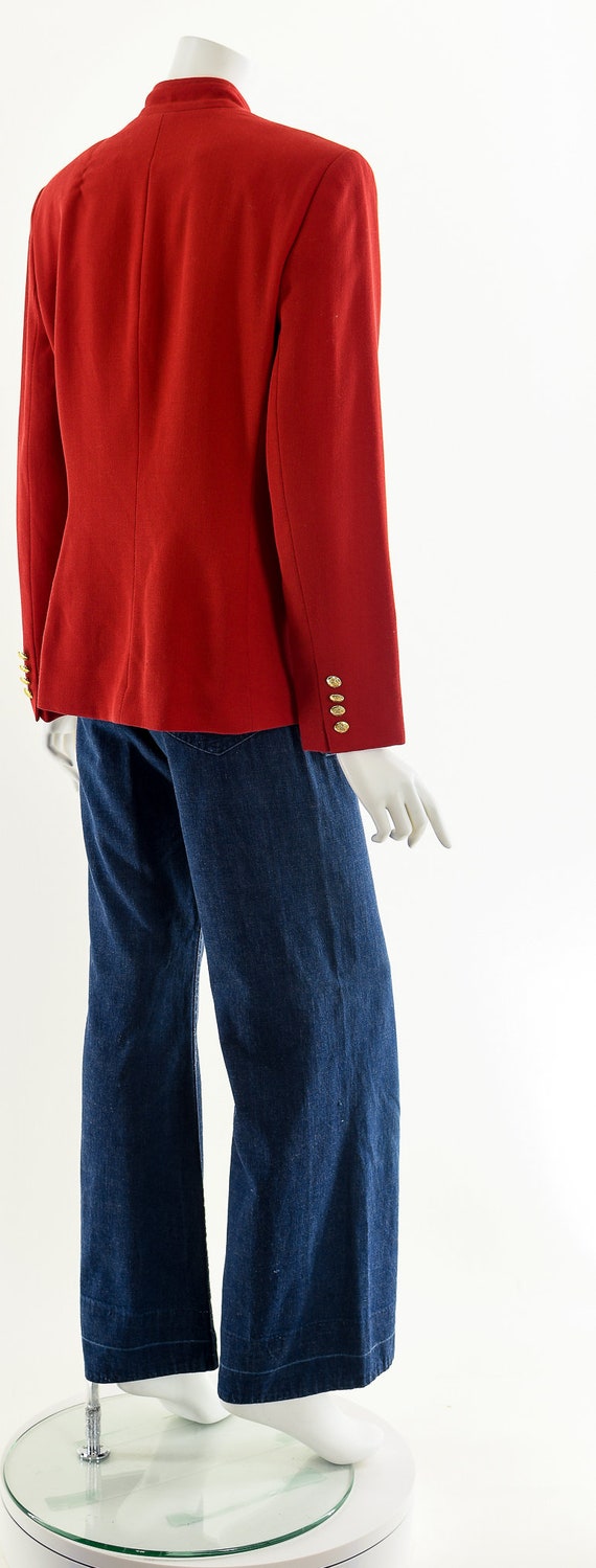 Red Wool Asymmetrical Ralph Lauren Military Inspired … - Gem