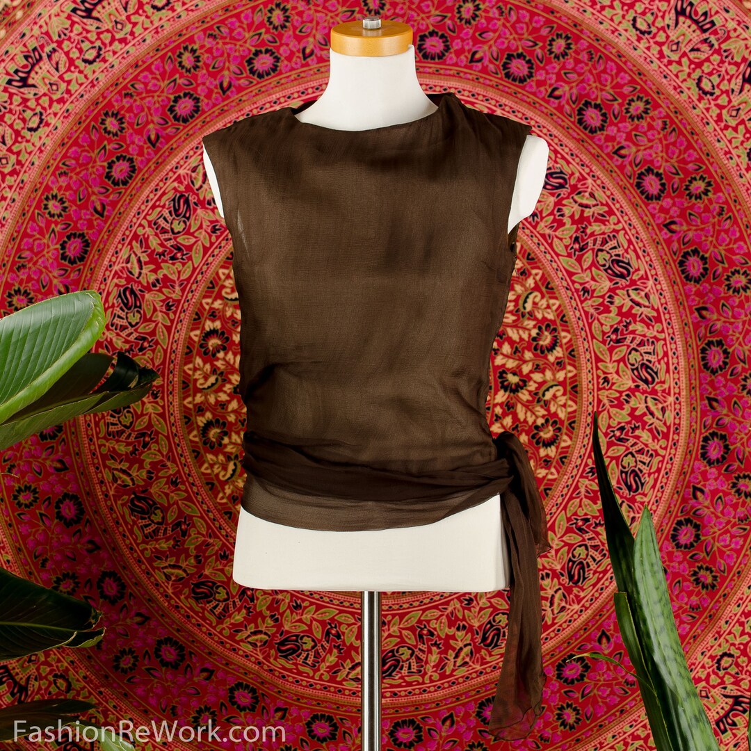 20's 30's RARE Bias Cut Brown Silk Shell - Etsy