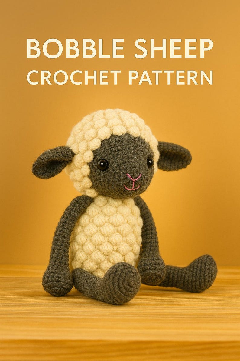Bobble Sheep Crochet Pattern – Amigurumi Lamb PDF | Soft Plush Toy DIY ...