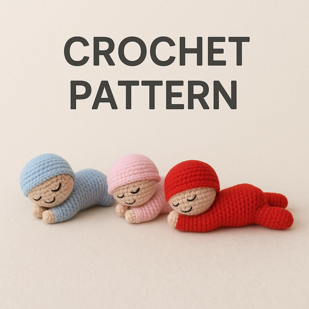 Amigurumi Sleeping Baby Doll Crochet Pattern: DIY Soft Toy (PDF Pattern ...