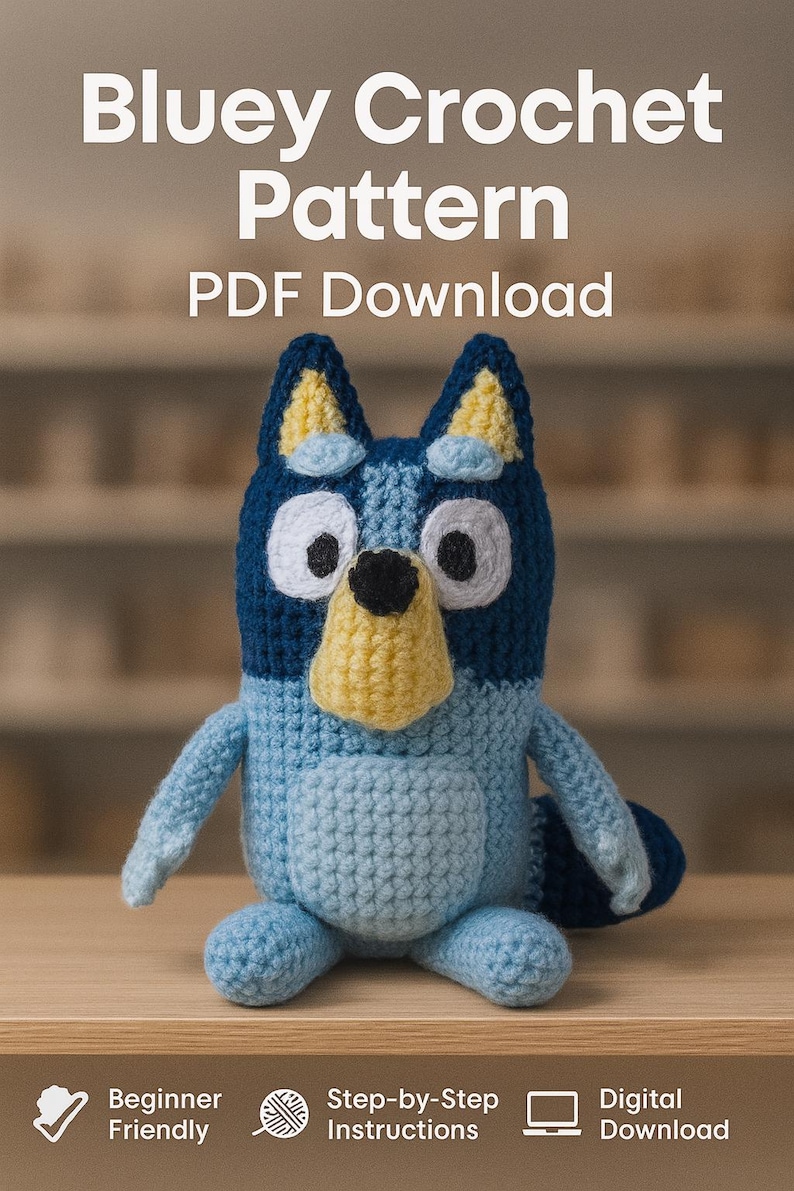 Bluey Crochet Pattern: Amigurumi PDF Download - Easy Plush Toy - Etsy