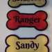 Dog Bone Shape Embroidered Name Patch - Iron on Back - Hook & Loop Back ...