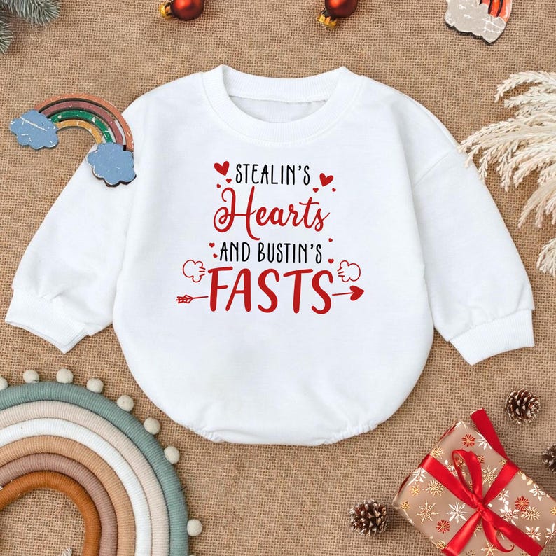 Stealin’ Hearts Bustin’ Farts Valentine Baby Romper, Funny Baby ...