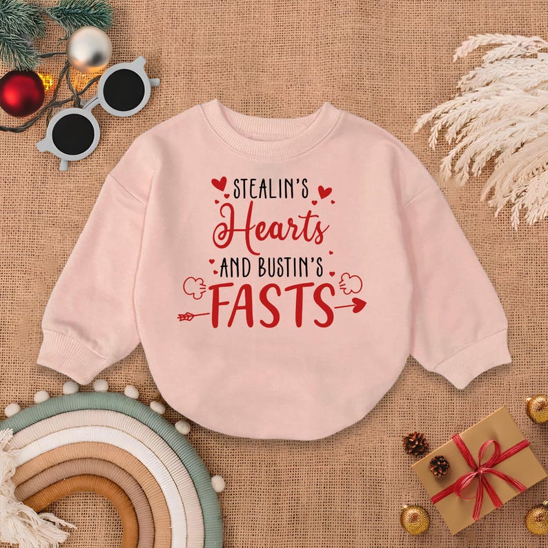 Stealin’ Hearts Bustin’ Farts Valentine Baby Romper, Funny Baby ...