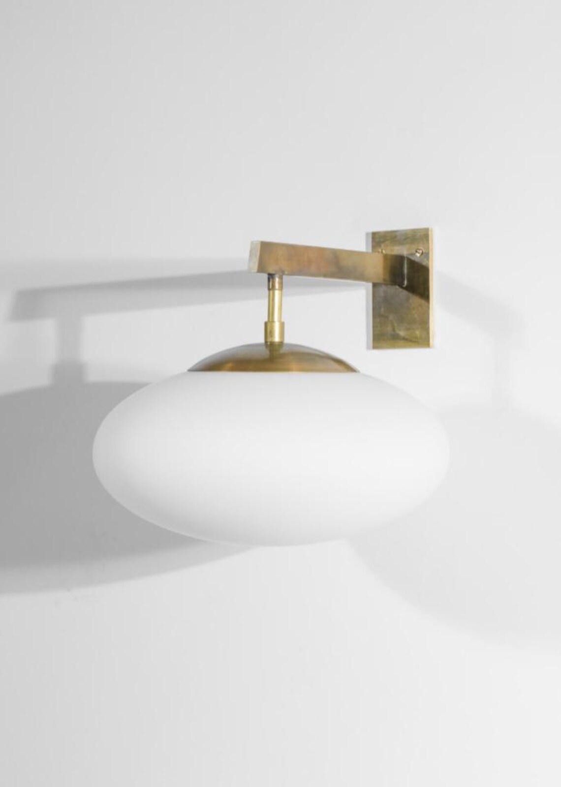 Modern Italian Wall Sconce “volo” • Opaline Globes & Solid Brass ...