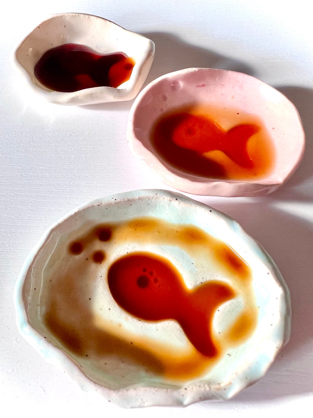 Three of Cute Fish Soy Sauce Dish Set Soy Sauce Dish Sauce - Etsy