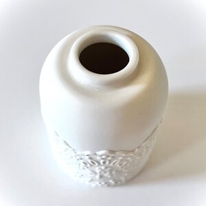 Handmade White Porcelain Lace Mini Flower Vase, Ceramic Lace Vase ...