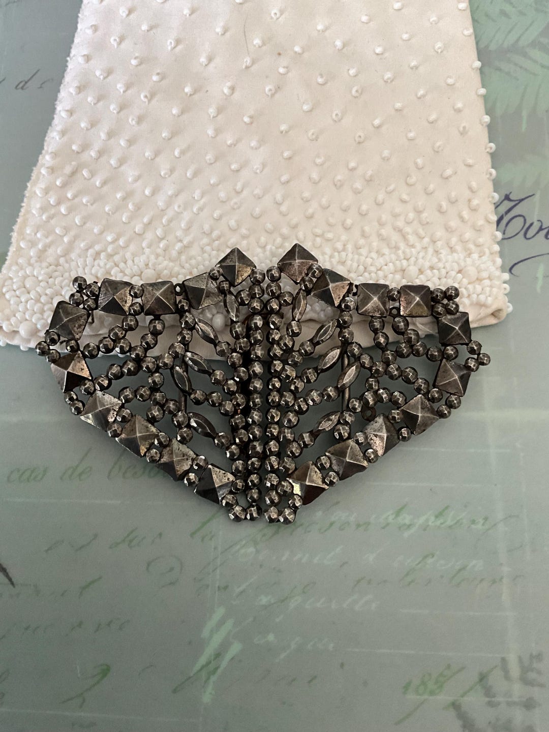 Antique Victorian Steel Cut Belt Buckle Garment Clasp, Assemblage ...