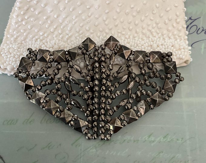 Antique Victorian Steel Cut Belt Buckle Garment Clasp, Assemblage ...