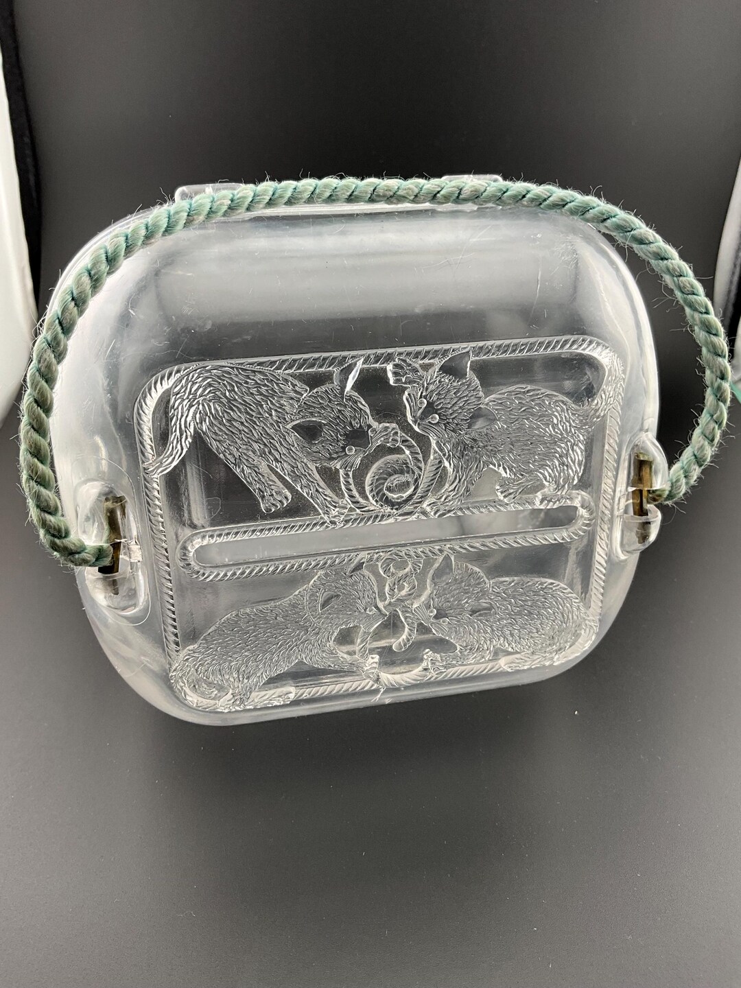 Vintage Clear Plastic Yarn Storage Box, Mid Century Collectible ...