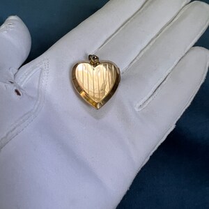Vintage Gold Filled Monogram Engraved Heart Locket, Photo Keepsake Locket, Estate Jewelry 1940s ...