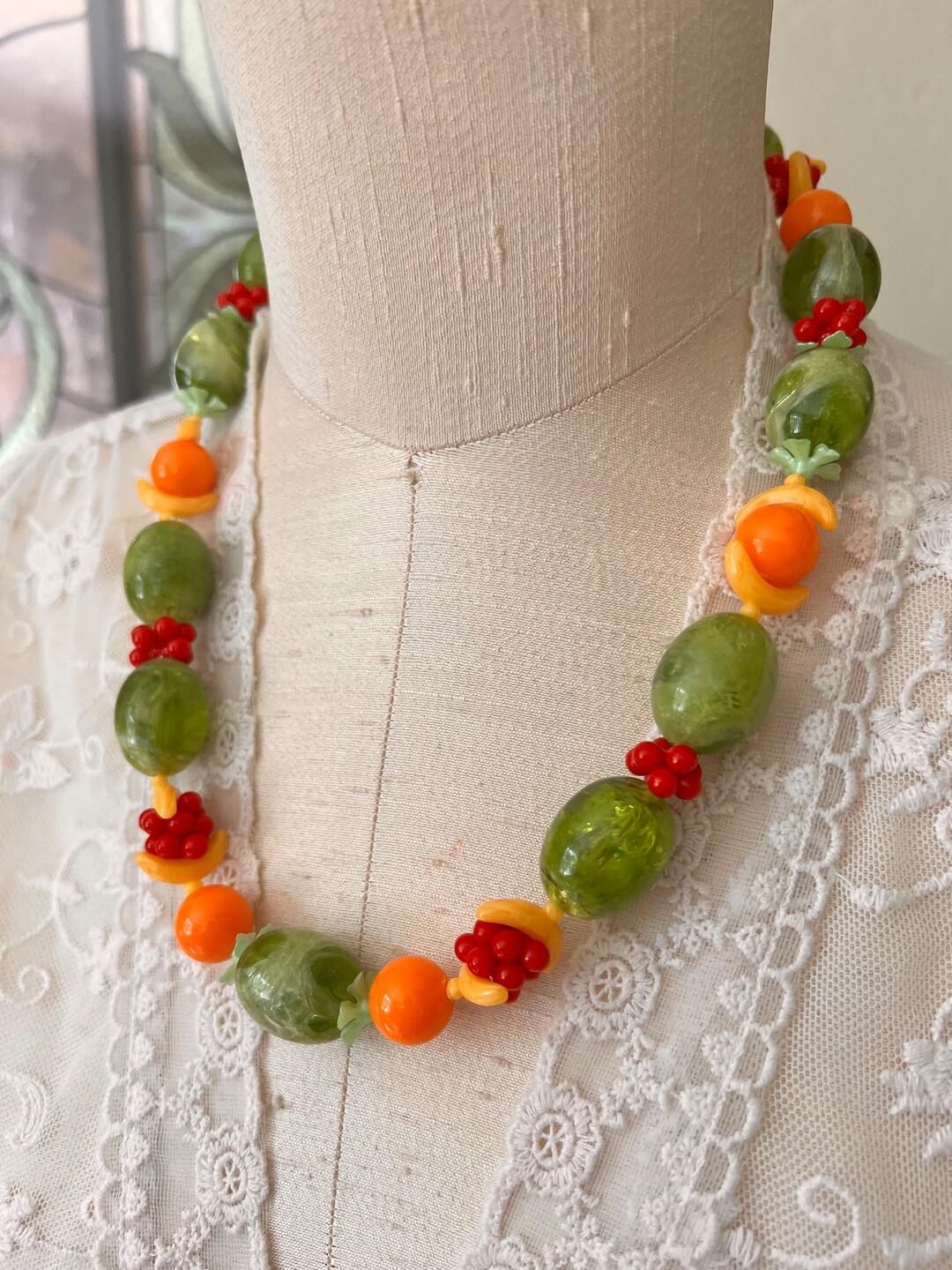 Vintage Fruit Salad Necklace West Germany, 1960s Colorful Fruit Jewelry - Etsy