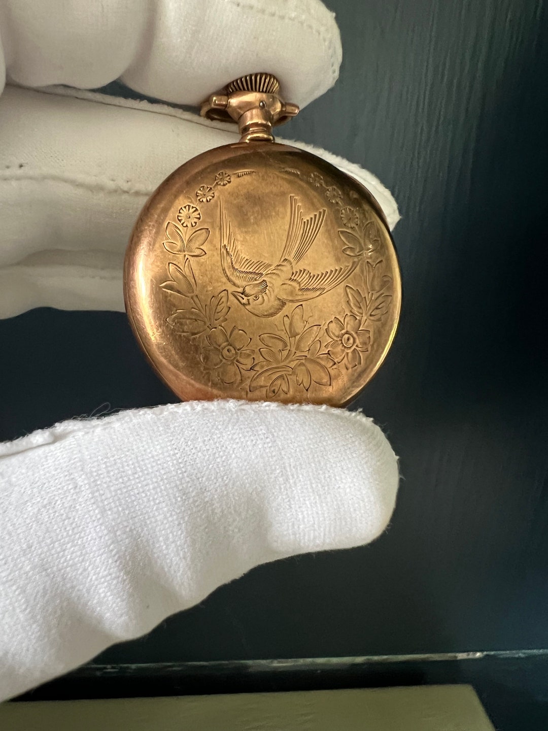 Antique Early 1900s Hampden Mollystark Engrave Pocket Watch With Hunter ...