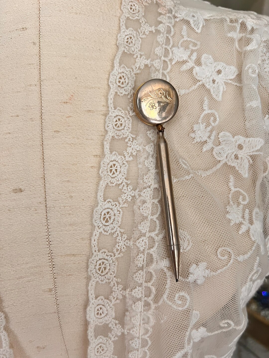 Vintage Retractable Gold Tone Pencil Brooch 1940s Accessories - Etsy
