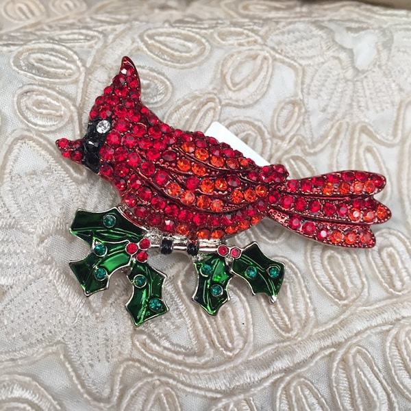 Red Bird Brooch - Etsy