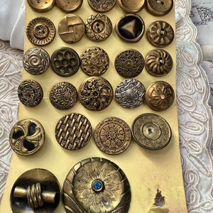 Lot of Antique Brass Buttons, 26 Vintage Brass Buttons, Craft Supply - Etsy