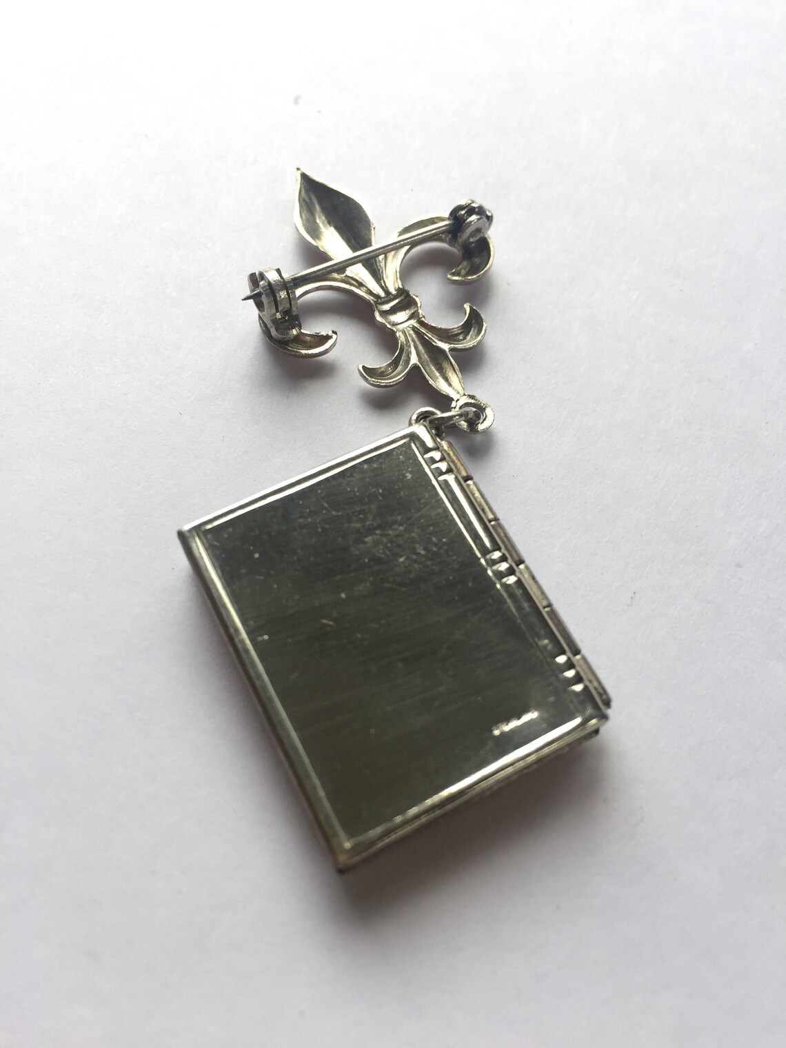 Sterling Silver Book Locket Rose Guilloche Locket With Fleur - Etsy