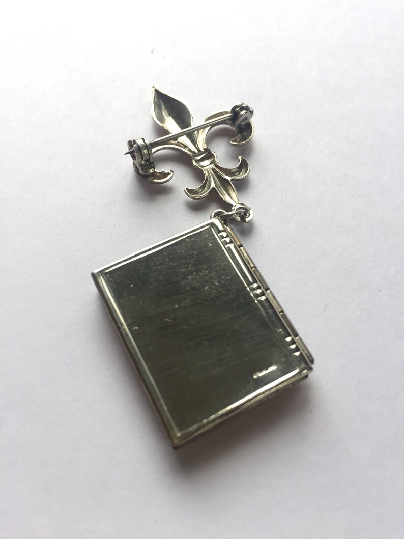 Sterling Silver Book Locket Rose Guilloche Locket With Fleur - Etsy