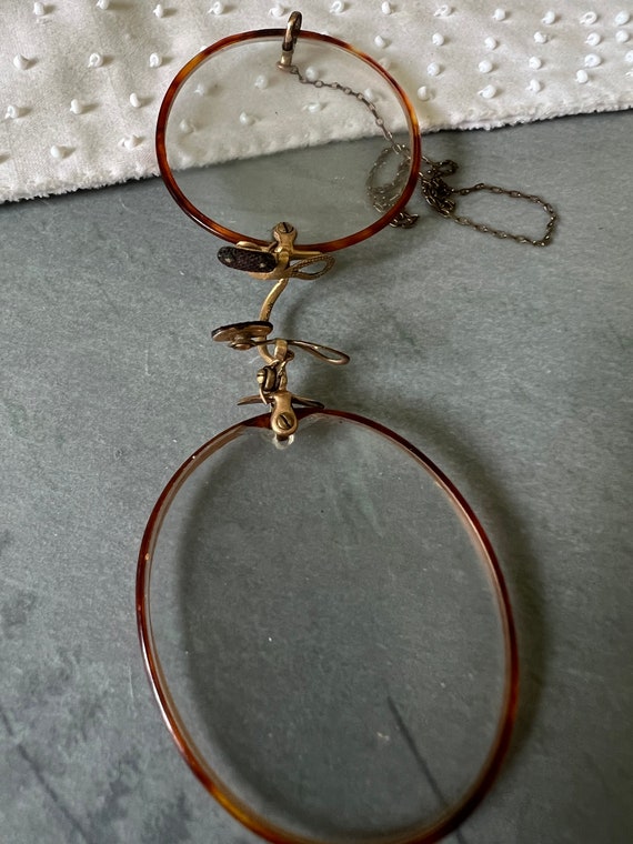 Antique Victorian Prince Nez Pinch Nose Eyeglasses, 1… - Gem