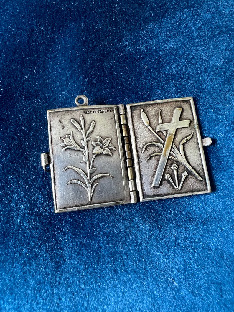 Antique French Religious Miniature Book Locket, Turn of Century ...