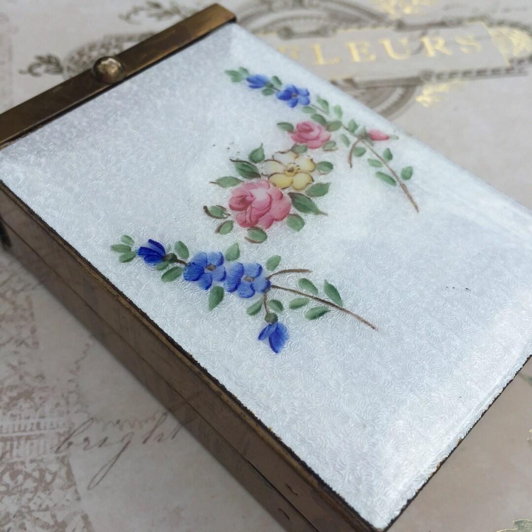 Vintage Rose Guilloch Enamel Cigarette Case Holder, Estate Sale Find - Etsy