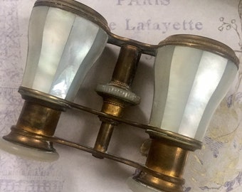 Antique Opera Glasses Lorgnette Binoculars Mother of Pearl Shell and ...