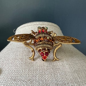 Vintage Signed Joan Rivers Extra Large Bee Brooch, JR Statement Queen ...