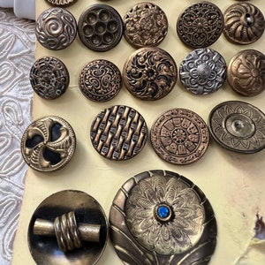 Lot of Antique Brass Buttons, 26 Vintage Brass Buttons, Craft Supply - Etsy