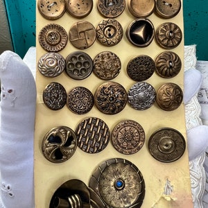 Lot of Antique Brass Buttons, 26 Vintage Brass Buttons, Craft Supply - Etsy