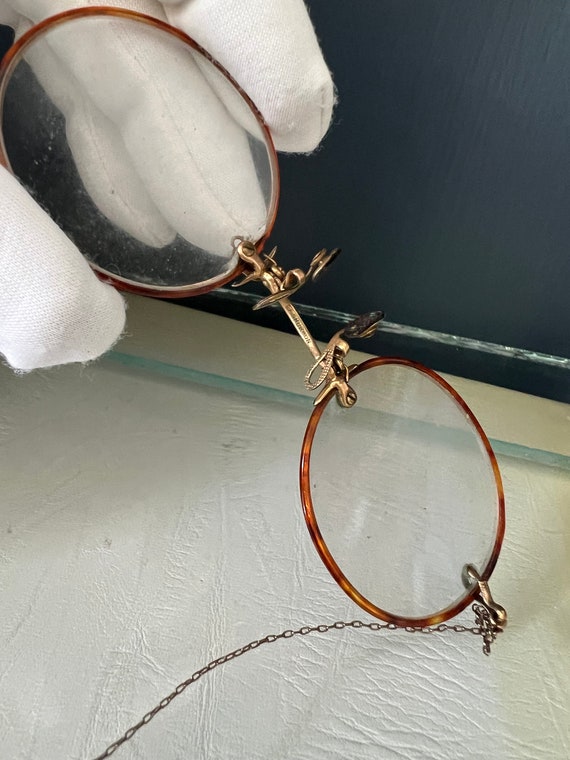 Antique Victorian Prince Nez Pinch Nose Eyeglasses, 1… - Gem