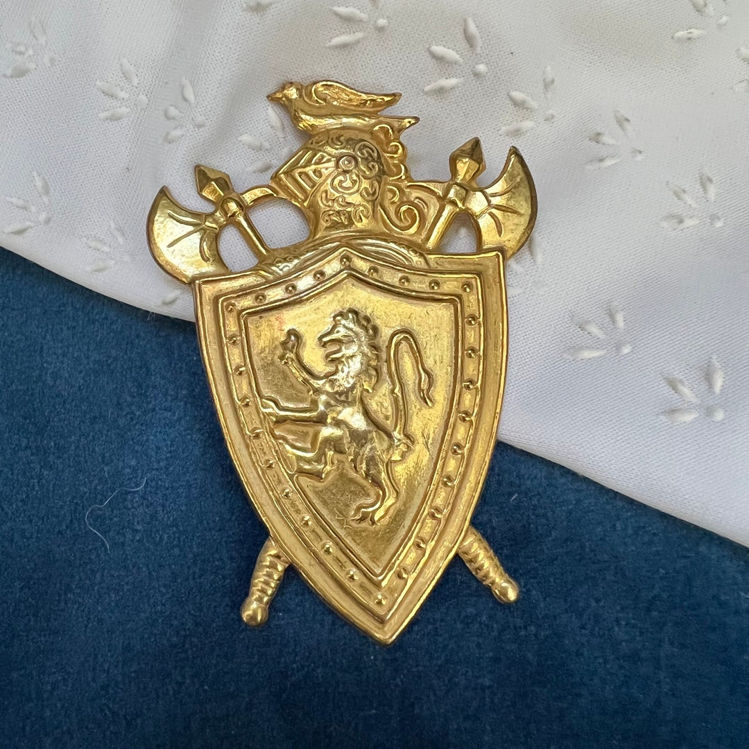 Vintage Signed Mariam Haskell Crest Brooch, Designer Estate Jewelry - Etsy