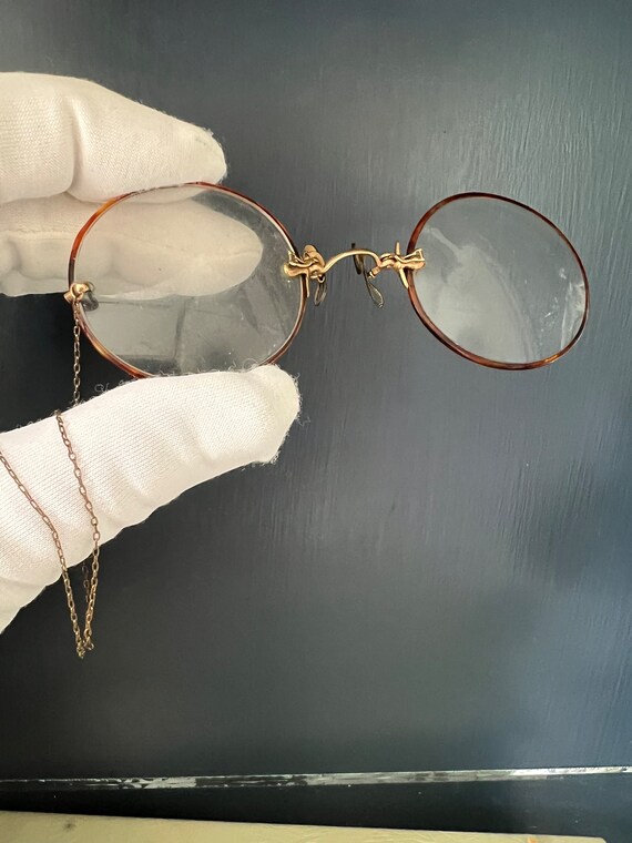 Antique Victorian Prince Nez Pinch Nose Eyeglasses, 1… - Gem