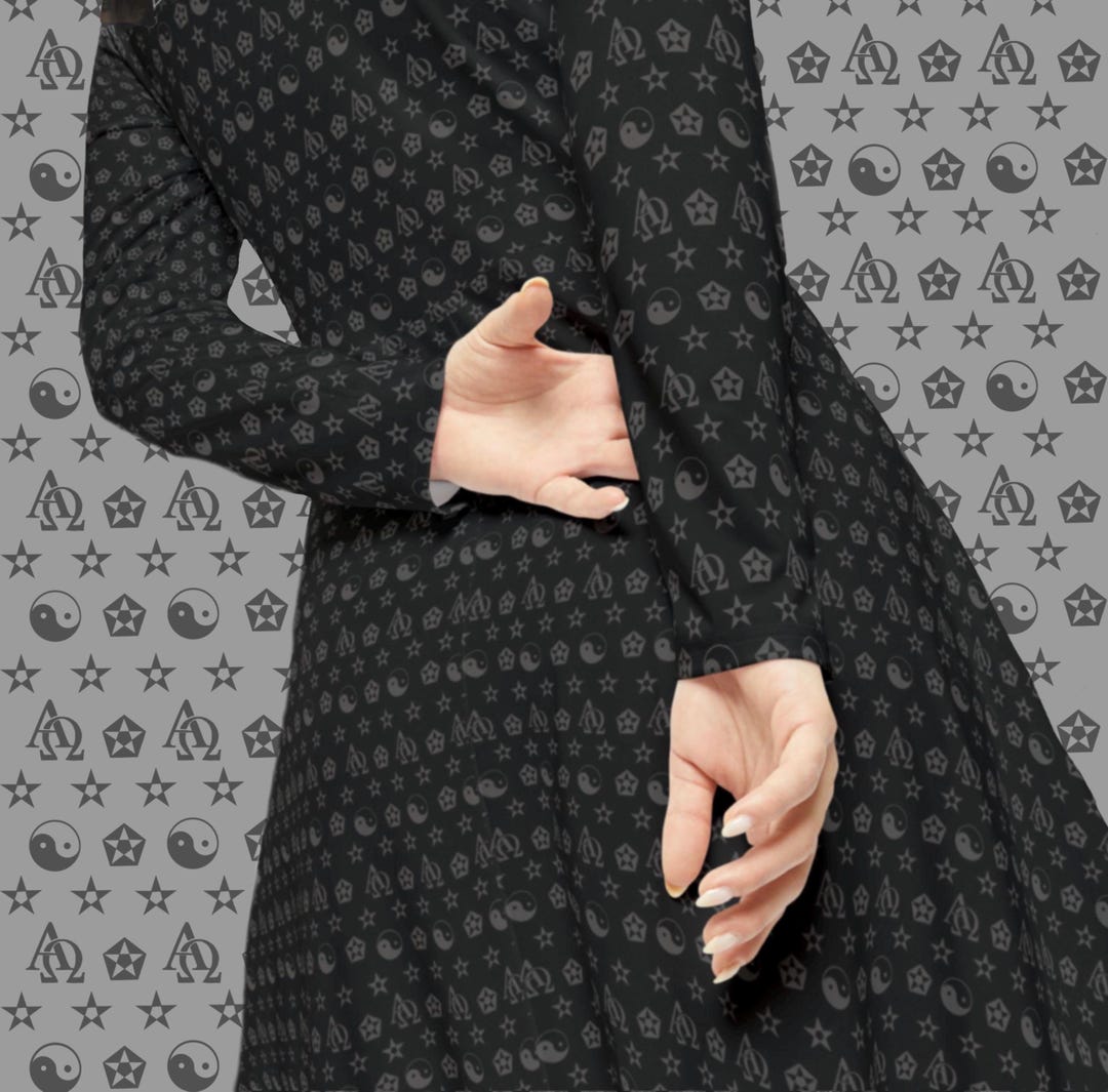 Yin Yang Pentacle Dance Dress: Spiritual Symbol Long Sleeve Costume - Etsy