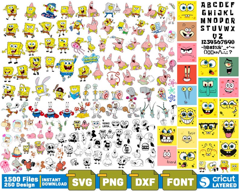 Sea Sponge SVG Bundle: Funny Ocean Friends Clipart for Kids Crafts - Etsy