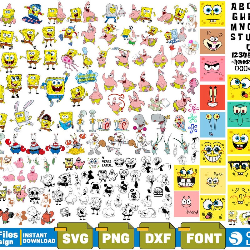 Spongebob Iron on Svg - Etsy