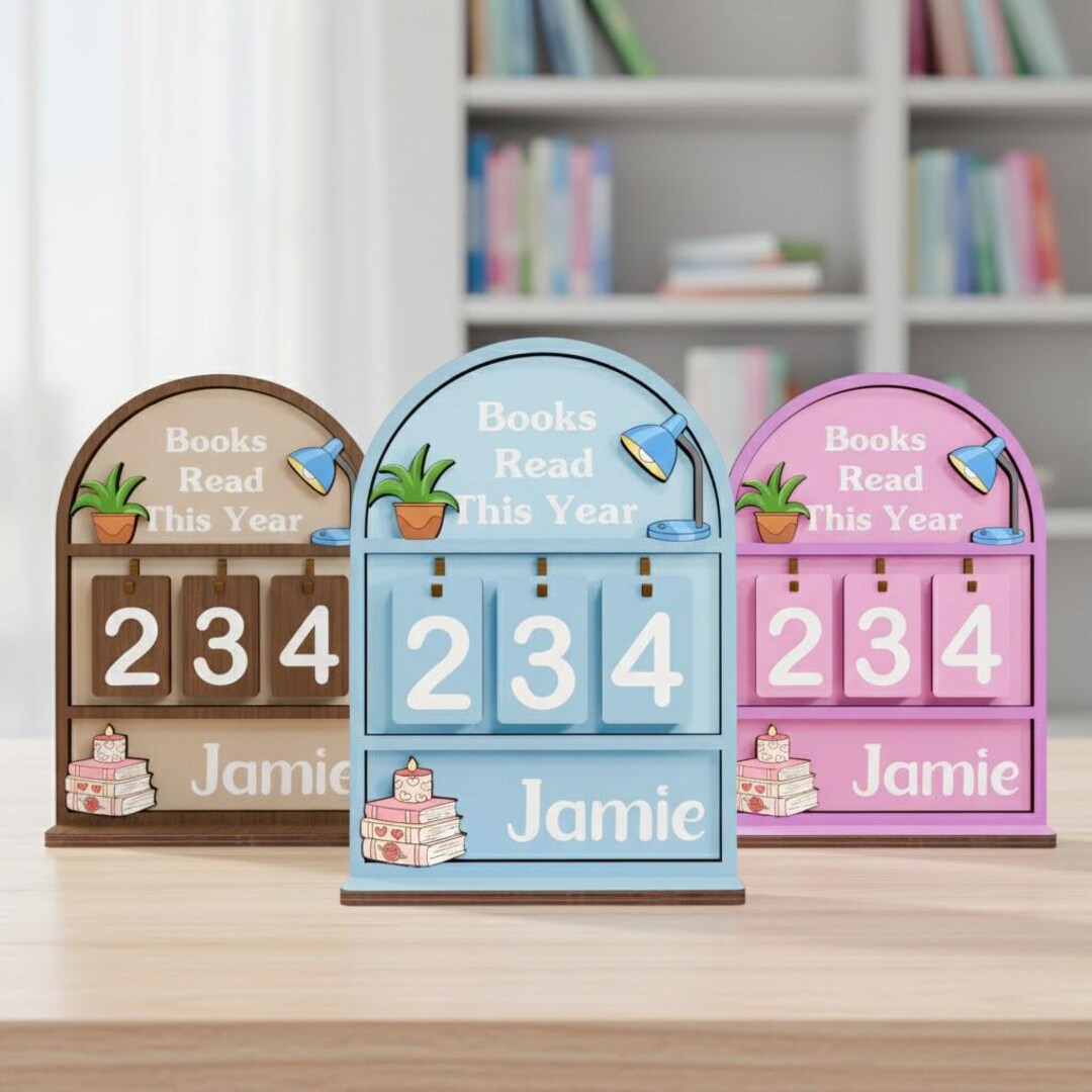 Personalized Books Read Tracker Sign, Reading Goal Counter, Custom ...