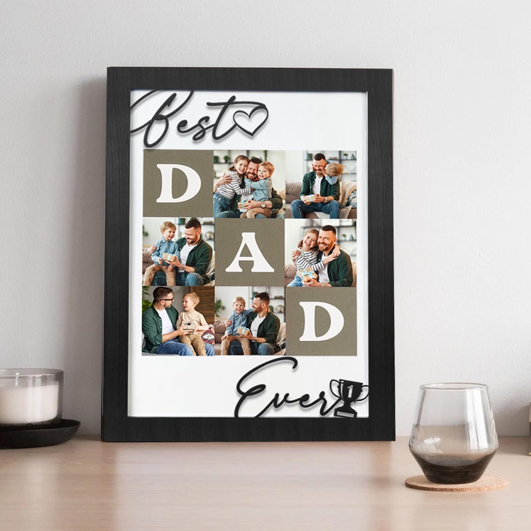 Personalized Wooden Dad Picture Frame – Custom Photo Gift for Father’s ...