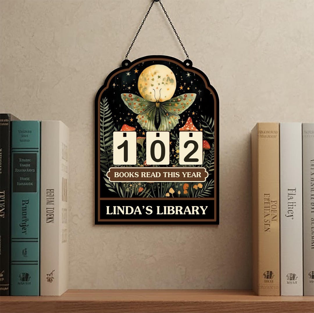 Personalized Books Read Tracker Sign, Custom Library Decor, Library ...