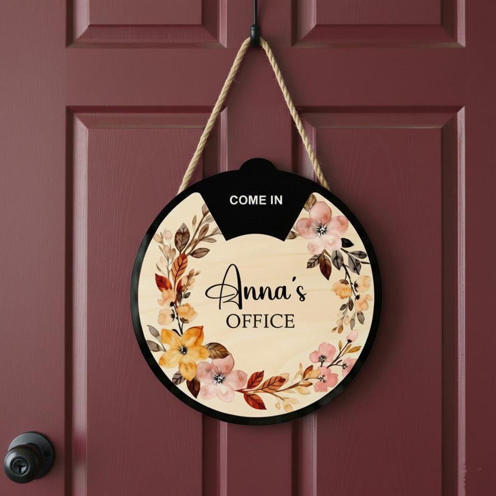 Custom Office Door Sign With Rotating Status, Personalized Workplace ...