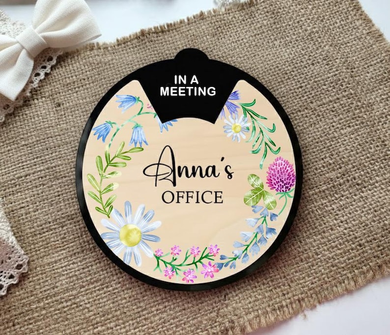 Custom Office Door Sign With Rotating Status, Personalized Workplace ...
