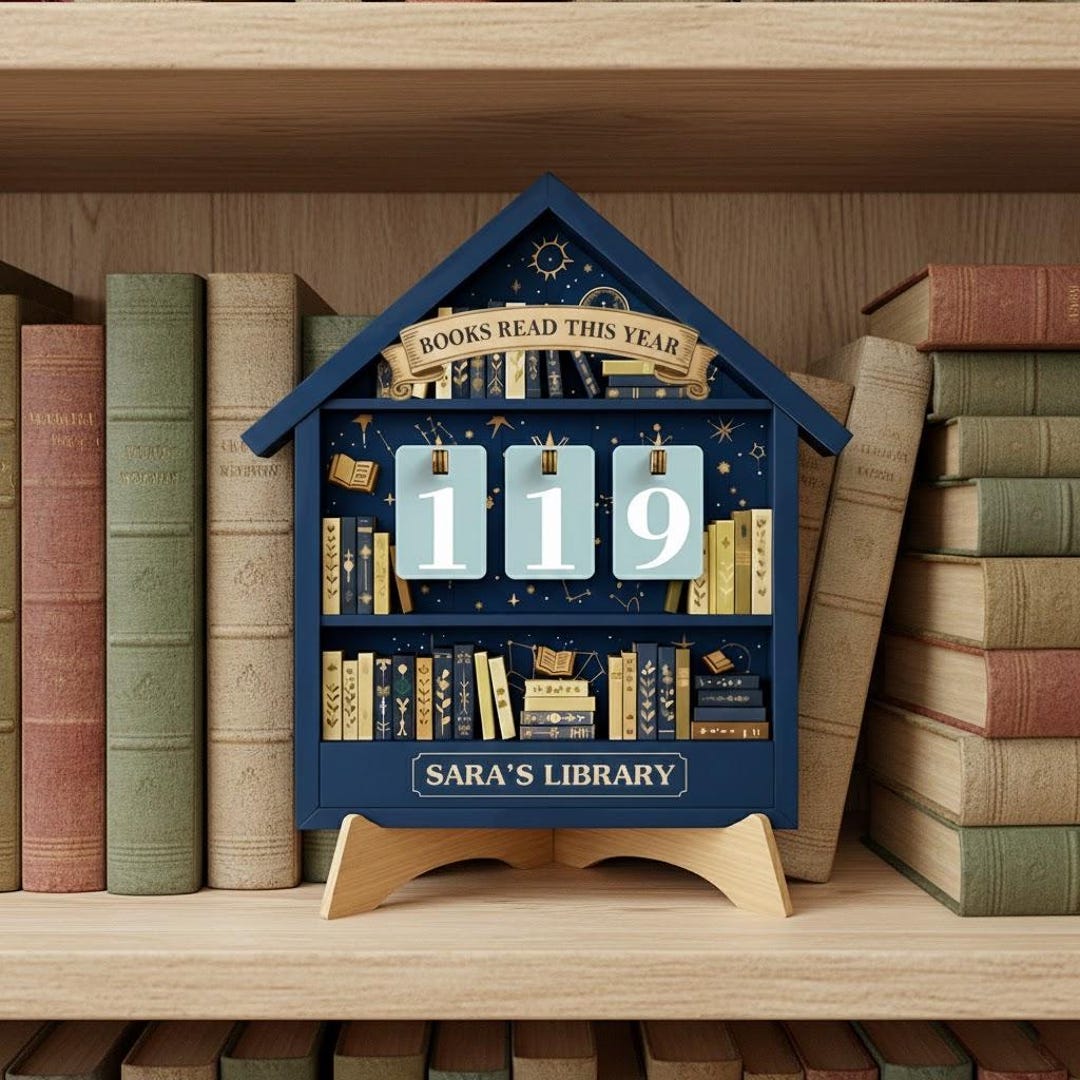 Vintage Book Read Tracker, Books Read This Year Counter, Personalized ...