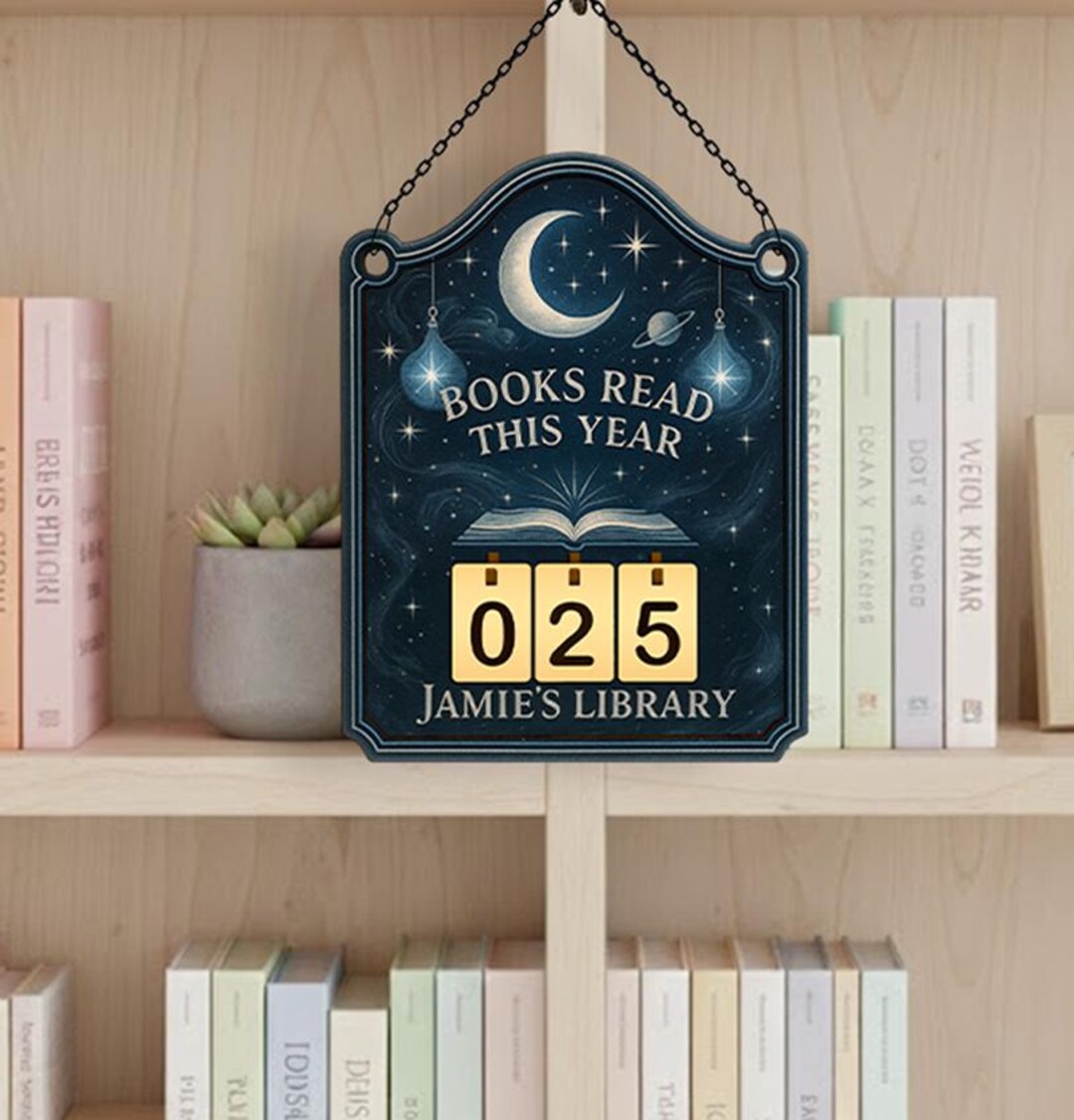 Custom Wooden Books Read Tracker Sign – Personalized Reading Counter ...