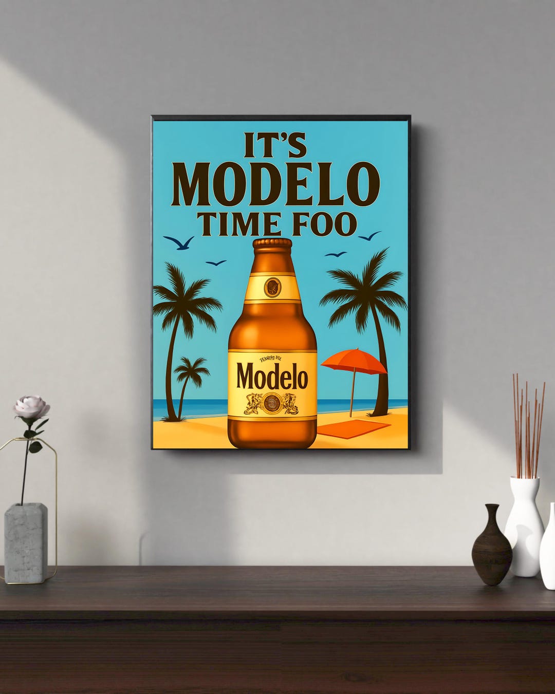 Vintage Modelo Beer Art Print: Funny Bar Wall Decor (JPG Downloadable ...