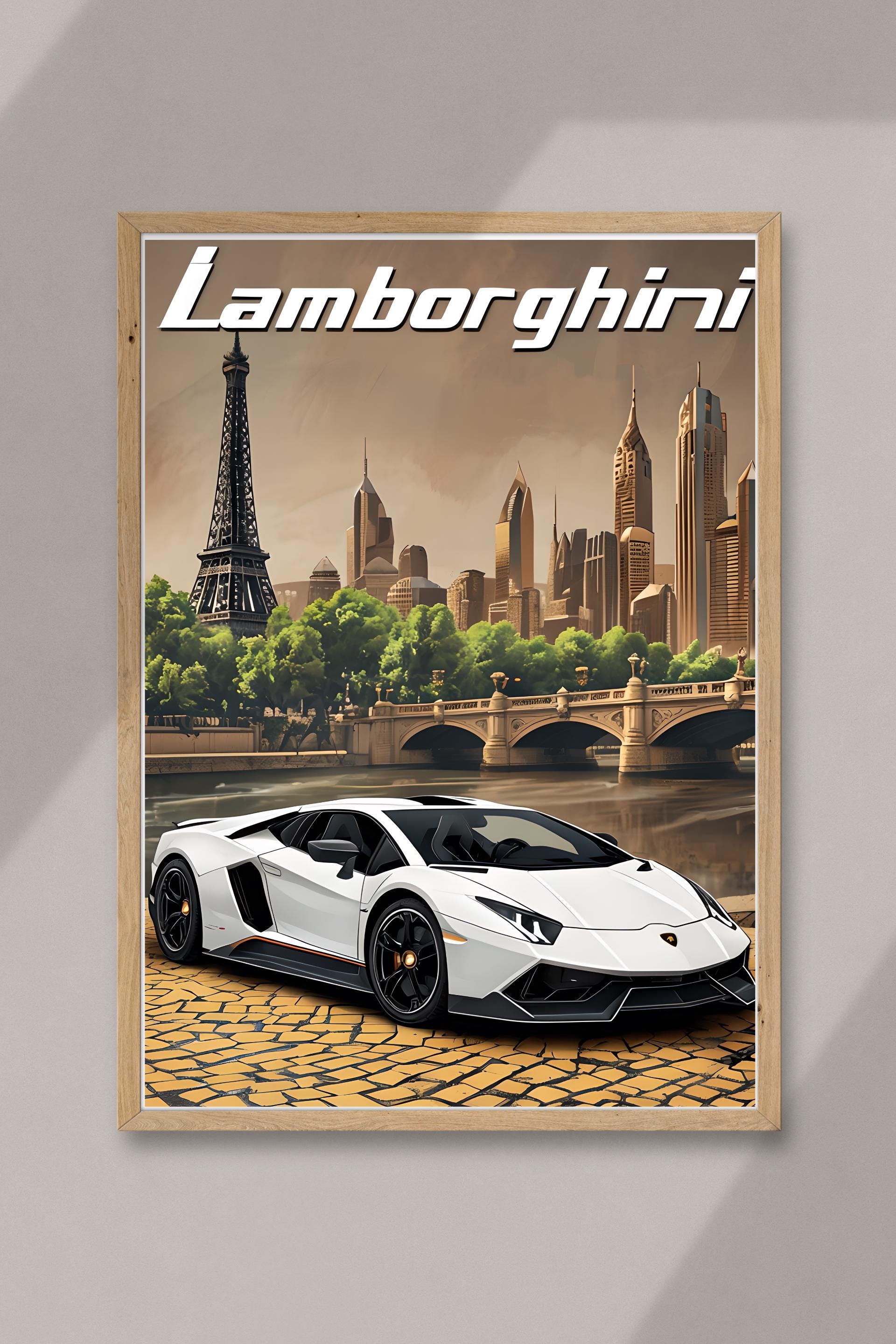 Lamborghini Art Italy Poster| Vintage Car Art| JPG Files| Printable ...