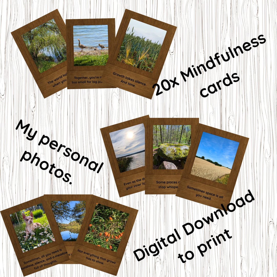20 Mindfulness Cards With Real Nature Photos – Printable Affirmations ...