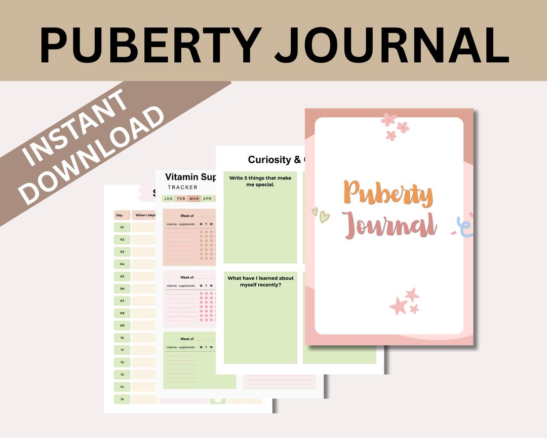 Puberty Journal – Printable One-page Growth & Emotion Reflection Sheet ...
