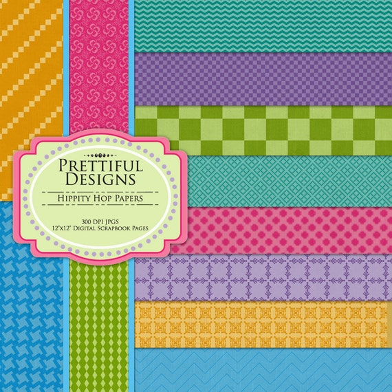 Spring Color Digital Paper Pack by Prettiful Designs | Catch My Party