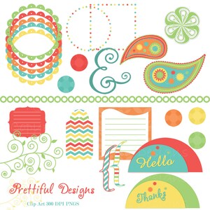 Beach Party Digital Scrapbook Kit Scrapbooking Paper Digital Frame Clip ...