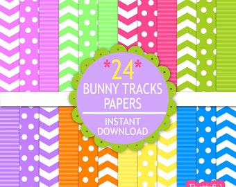 Digital Paper Pack Chevron Polka Dot Stripes Scrapbook Papers | Etsy